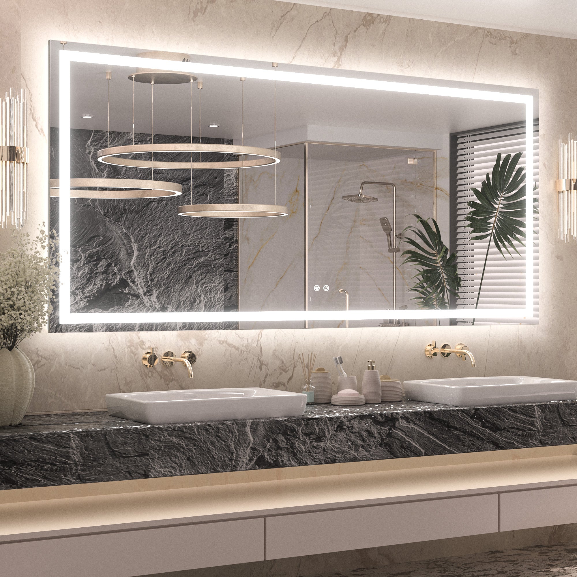 Keonjinn 3 Colors Energy Saving Frontlit & Backlit Mirror